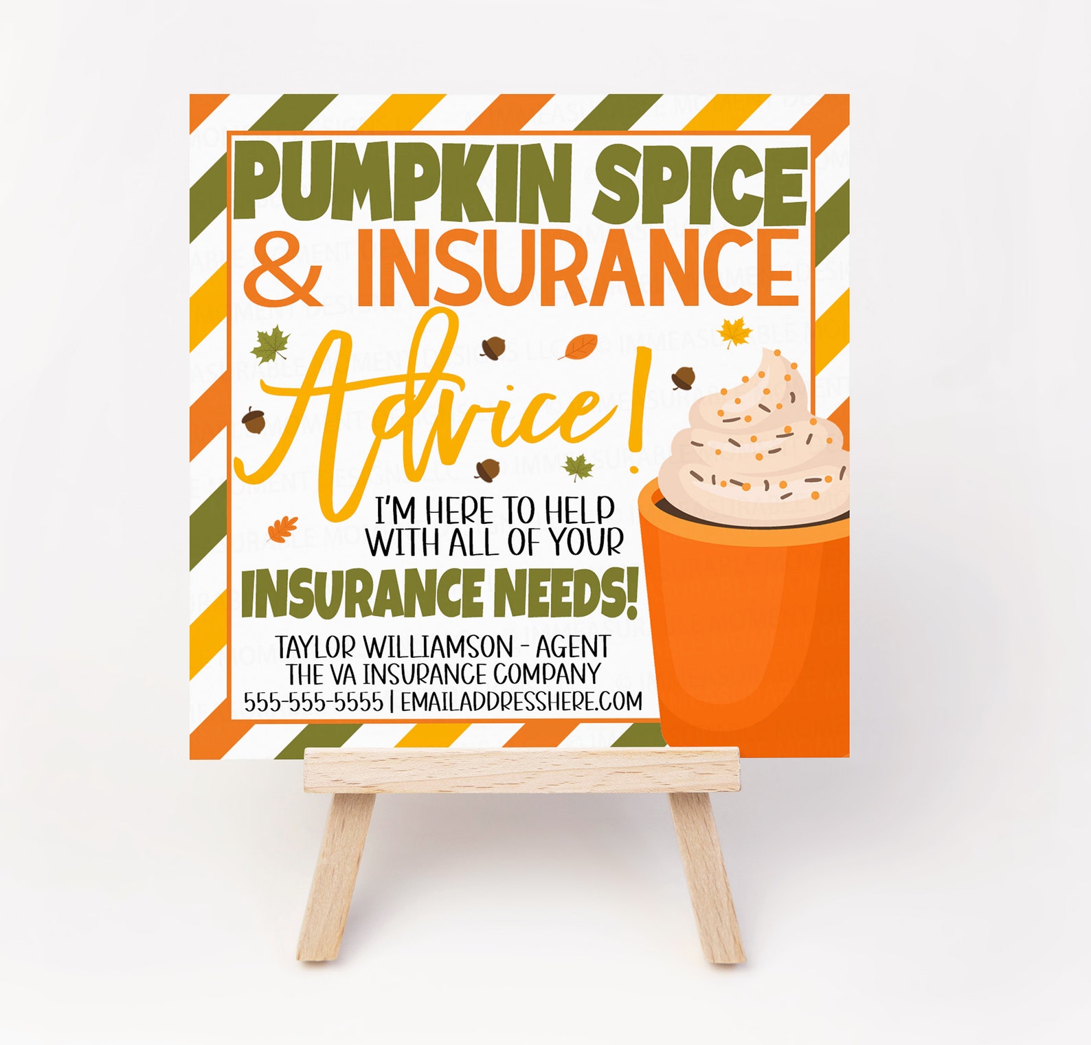 Fall Insurance Marketing Gift Tags Pumpkin Spice & Insurance - Etsy