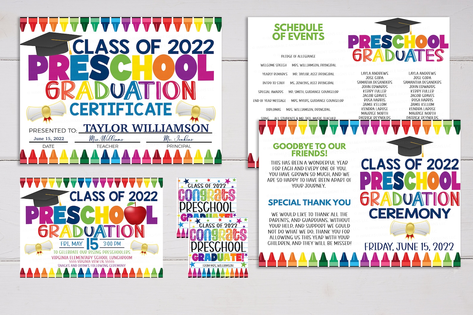 Editable Preschool Graduation Ceremony Bundle Program - Etsy