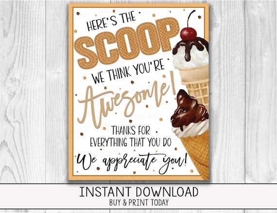Ice Cream Party Appreciation Sign, Employee Teacher Nurse Medical ...