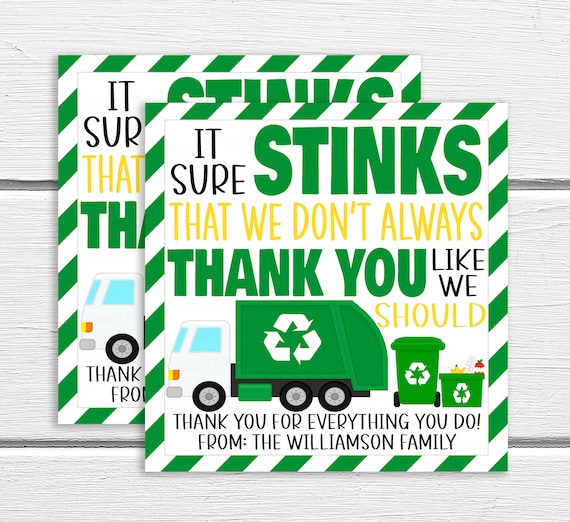 Recycling Truck Driver Gift Tag, Refuse Truck Appreciation, Waste ...