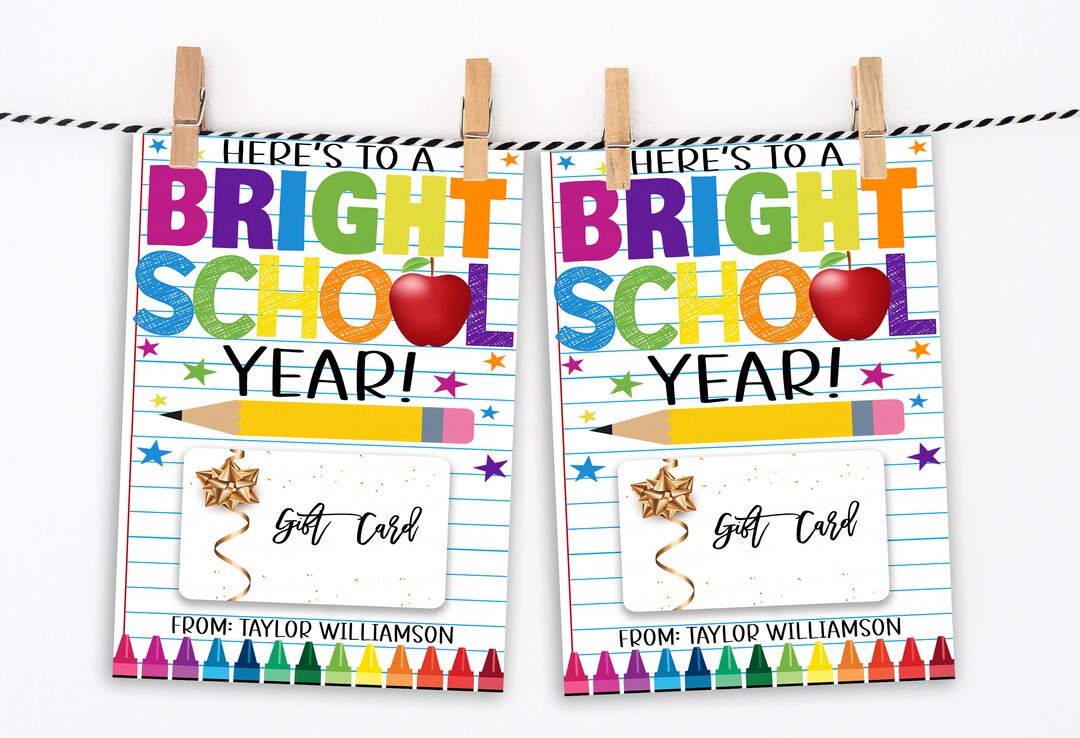 Back to School Gift Card Holder, Here's to A Bright School Year, First ...