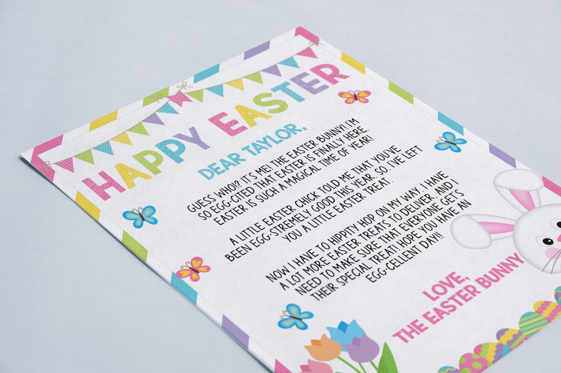 Letter From the Easter Bunny Template, Kids Easter Morning Surprise ...
