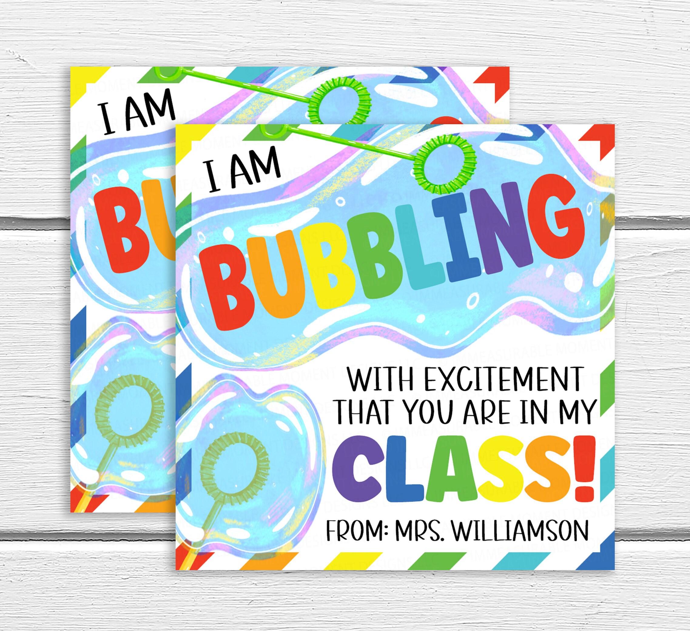 Back to School Bubbles Gift Tags, Bubbling With Excitement, Gift for ...