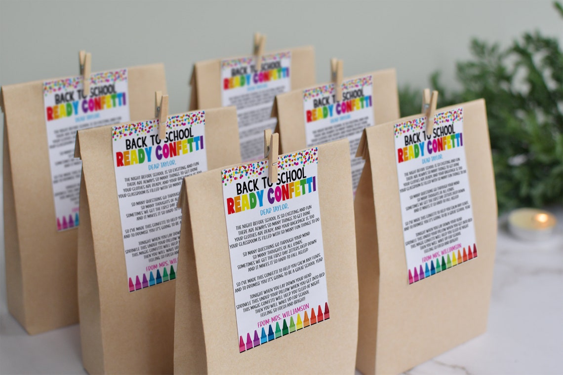 Editable Back to School Ready Confetti Printable, Night Before School ...
