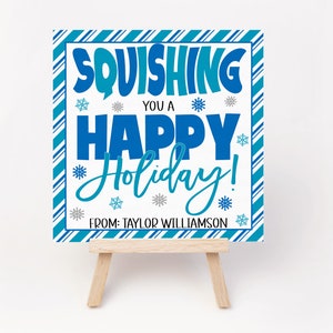 Christmas Squishies Gift Tag, Squishy Toy Tags, Squishing You A Happy ...