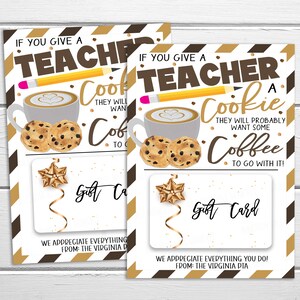 Teacher Appreciation Gift Card Holder, If You Give A Teacher Cookie ...