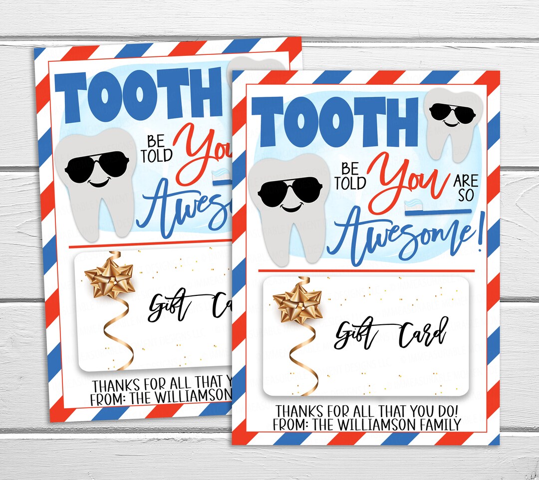 Dental Appreciation Gift Card Holder Tooth Be Told You Are - Etsy