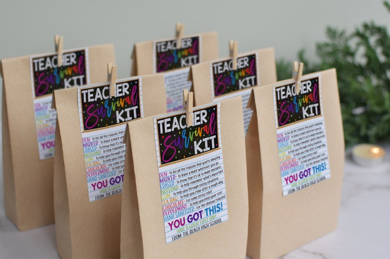 Teacher Survival Kit Gift Tag Welcome Back to School Gift for - Etsy