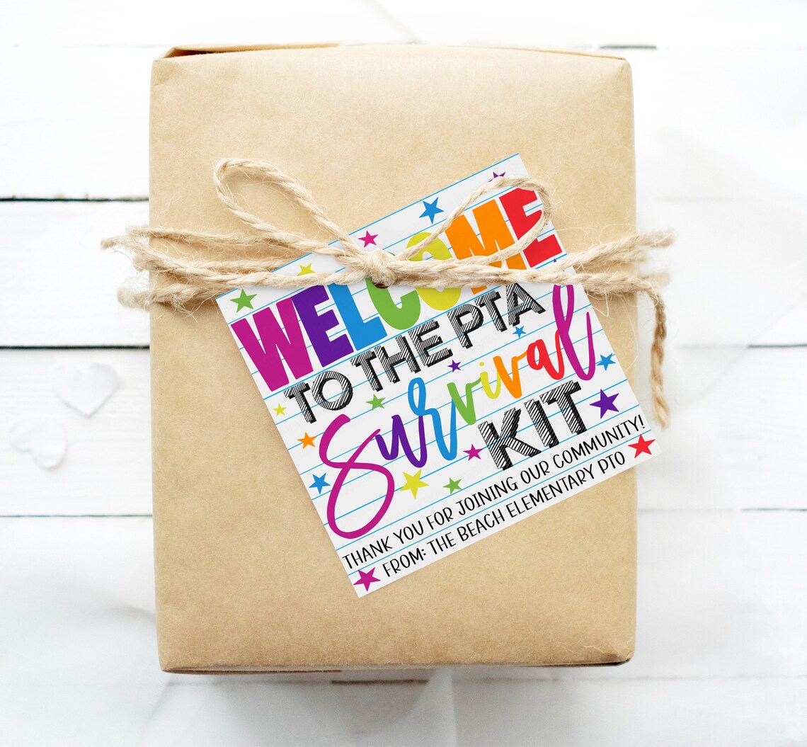 PTA Survival Kit Gift Tag Welcome New Members Elementary - Etsy