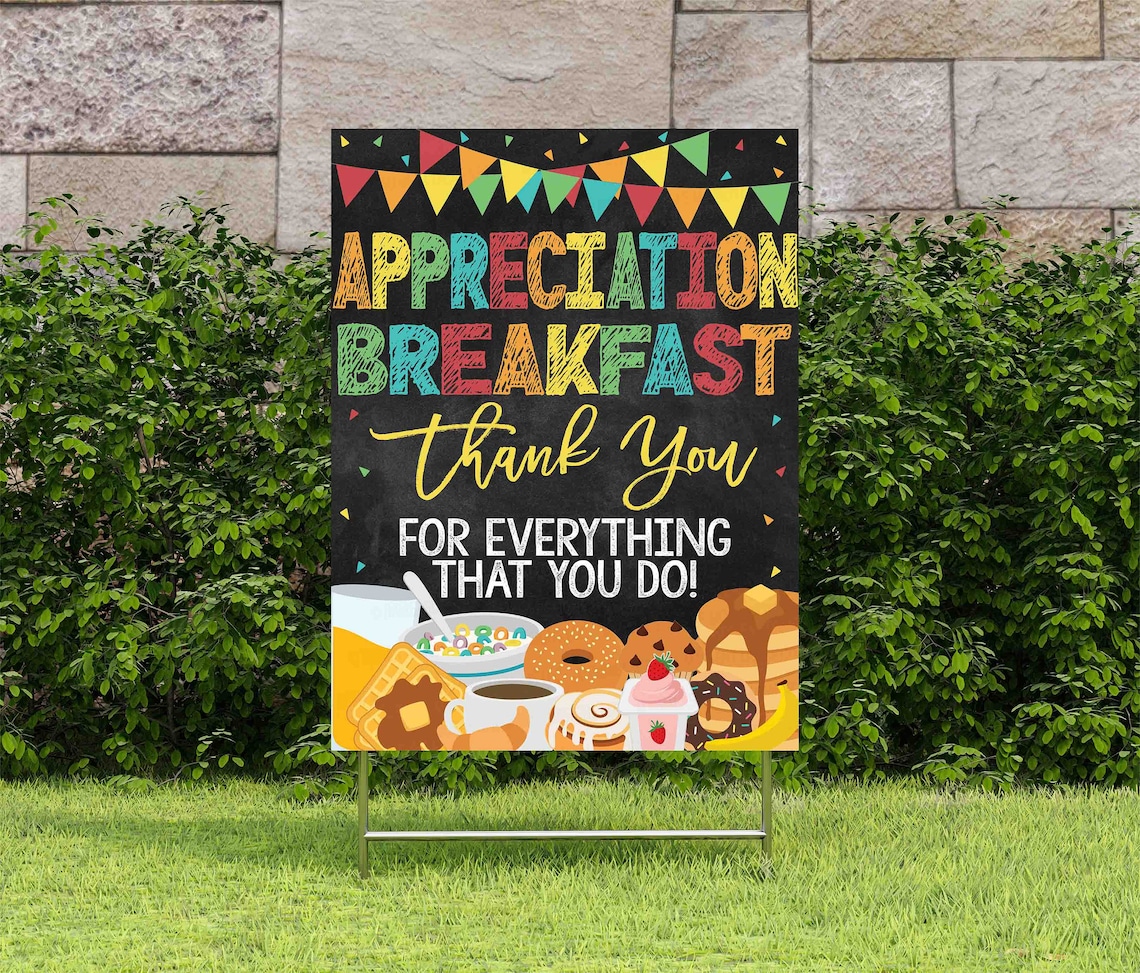 Breakfast Appreciation Sign Thank You for Everything Staff - Etsy