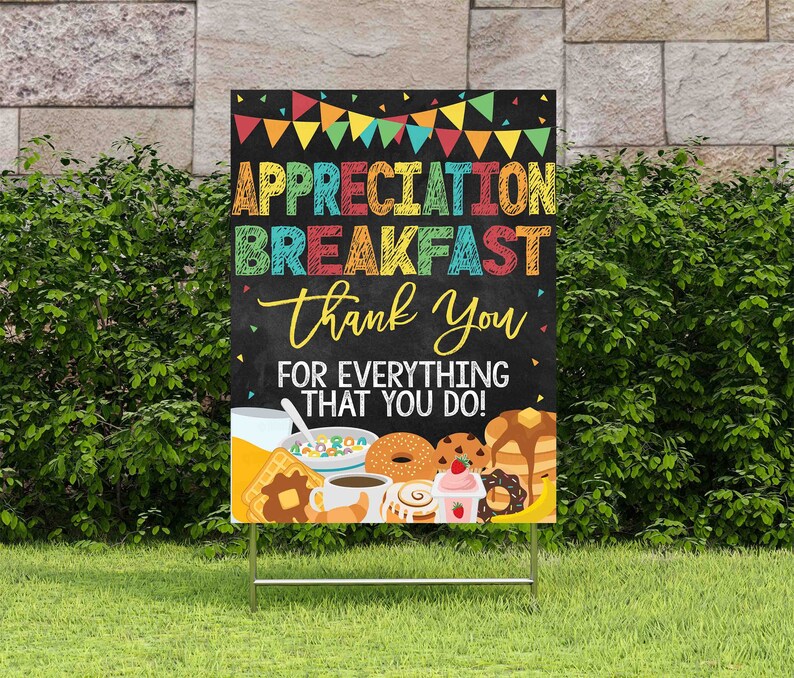Breakfast Appreciation Sign Thank You for Everything Staff - Etsy