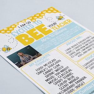 Meet the Teacher, Editable so Excited to Bee Your Teacher Event ...