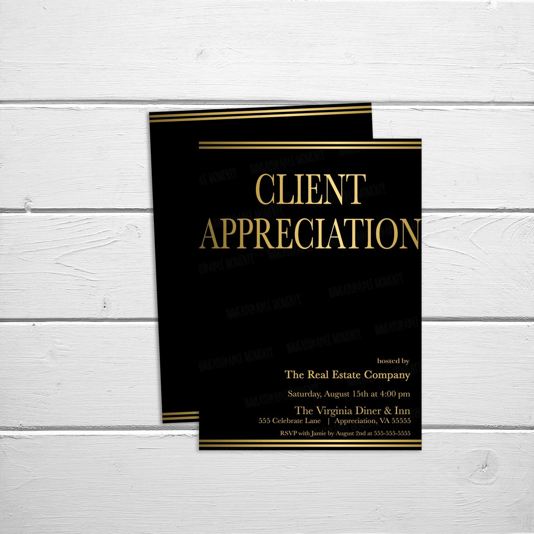 Client Appreciation Invitation, Staff Employee Office Business Work ...