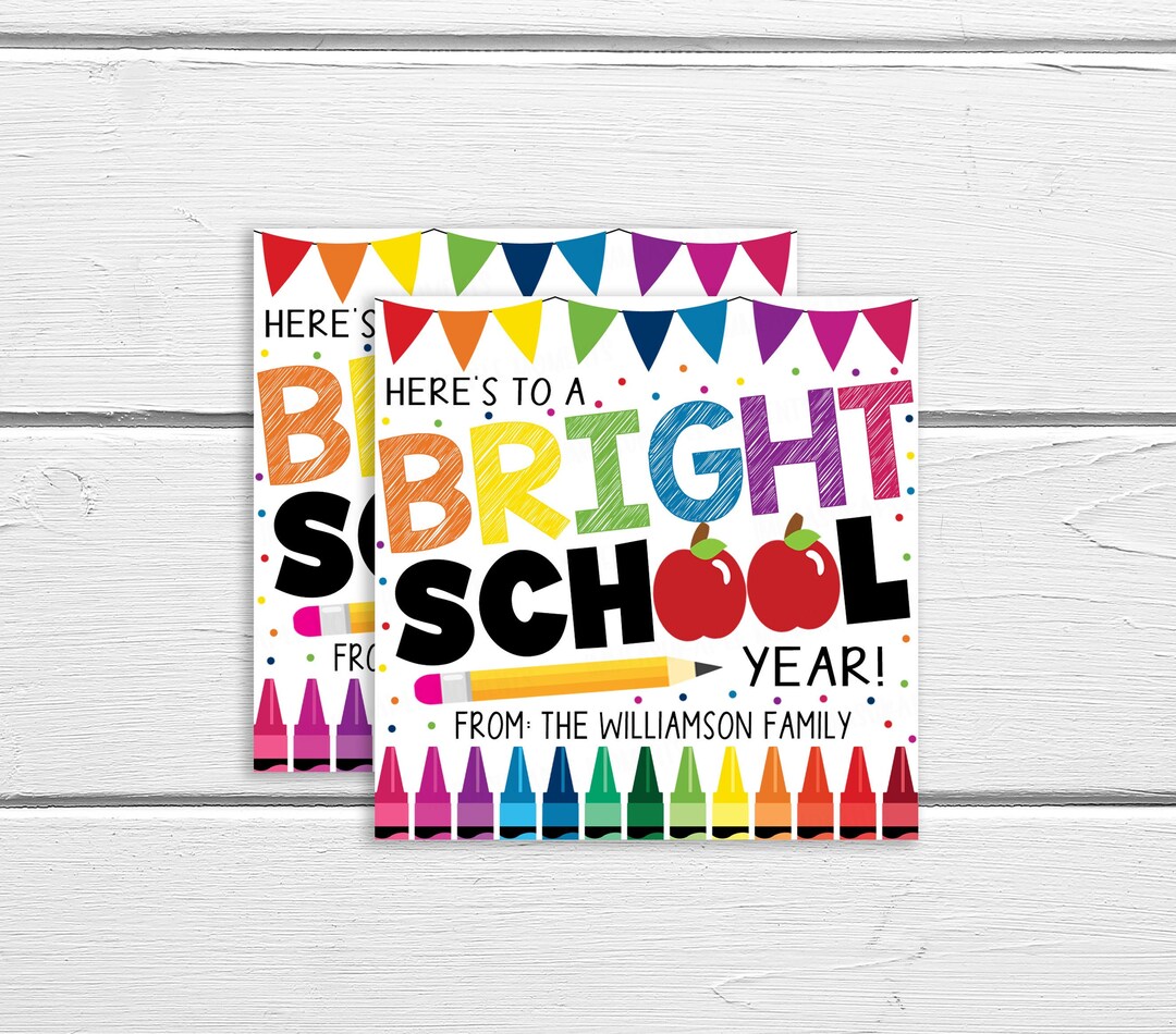 Back to School Tag, Editable Bright School Year Tag, First Day of ...