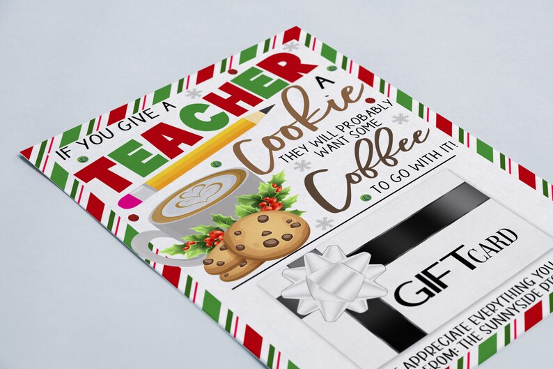 Christmas Teacher Appreciation Gift Card Holder, If You Give A Teacher ...