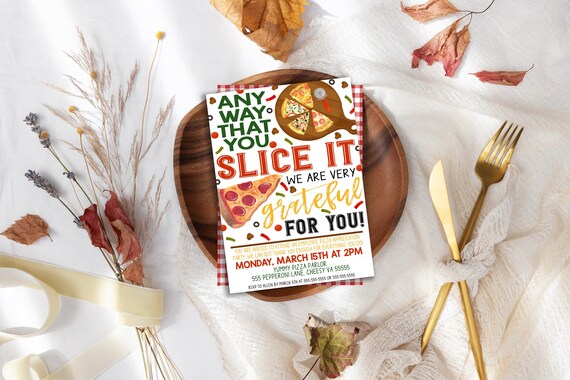 Pizza Appreciation Dinner/Lunch Party Invitation, Editable Staff ...