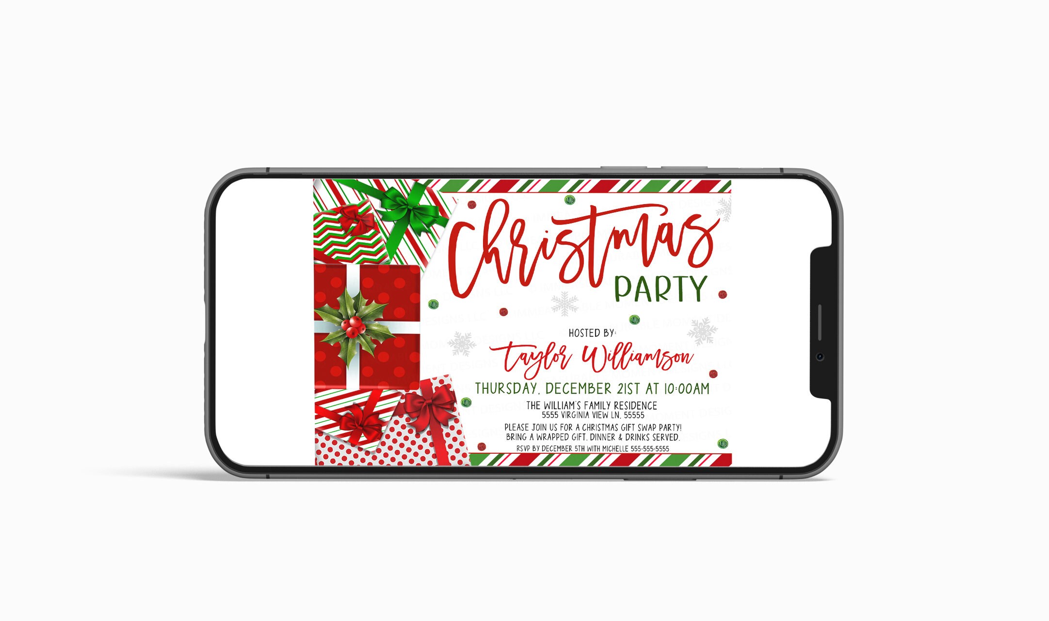 Editable Christmas Party Invitation Winter Holiday Invite - Etsy