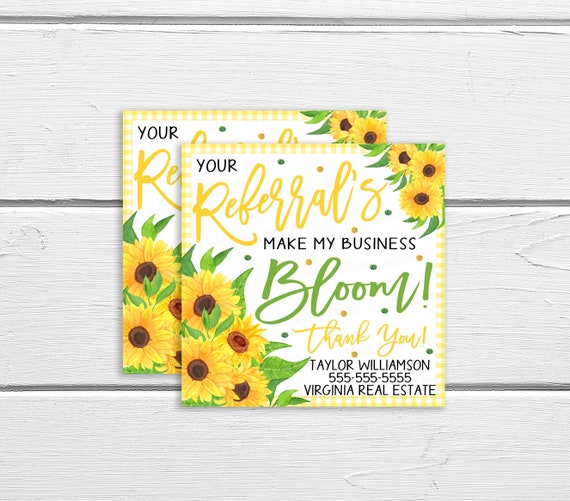 Spring Pop-by Tags, Your Referral's Make My Business Bloom, Real Estate ...
