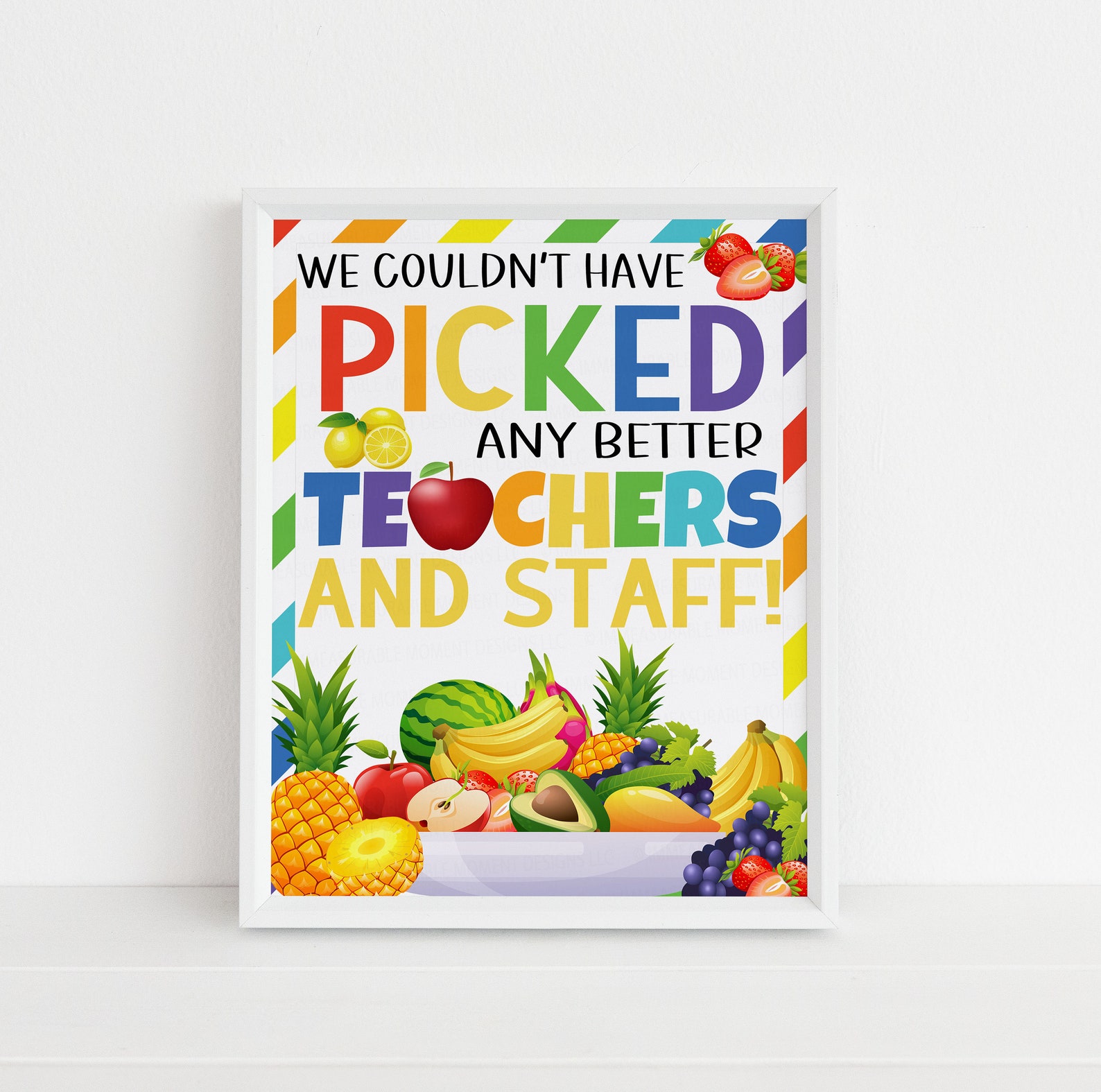 Teacher Appreciation Sign Fruit Bar Printable Decor Brunch - Etsy