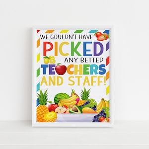 Teacher Appreciation Sign, Fruit Bar Printable Decor, Brunch Lunch ...