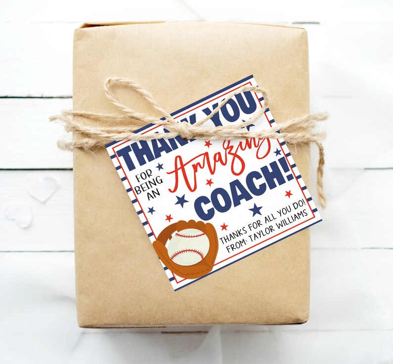 Baseball Coach Gift Tags Thank You for Being an Amazing - Etsy