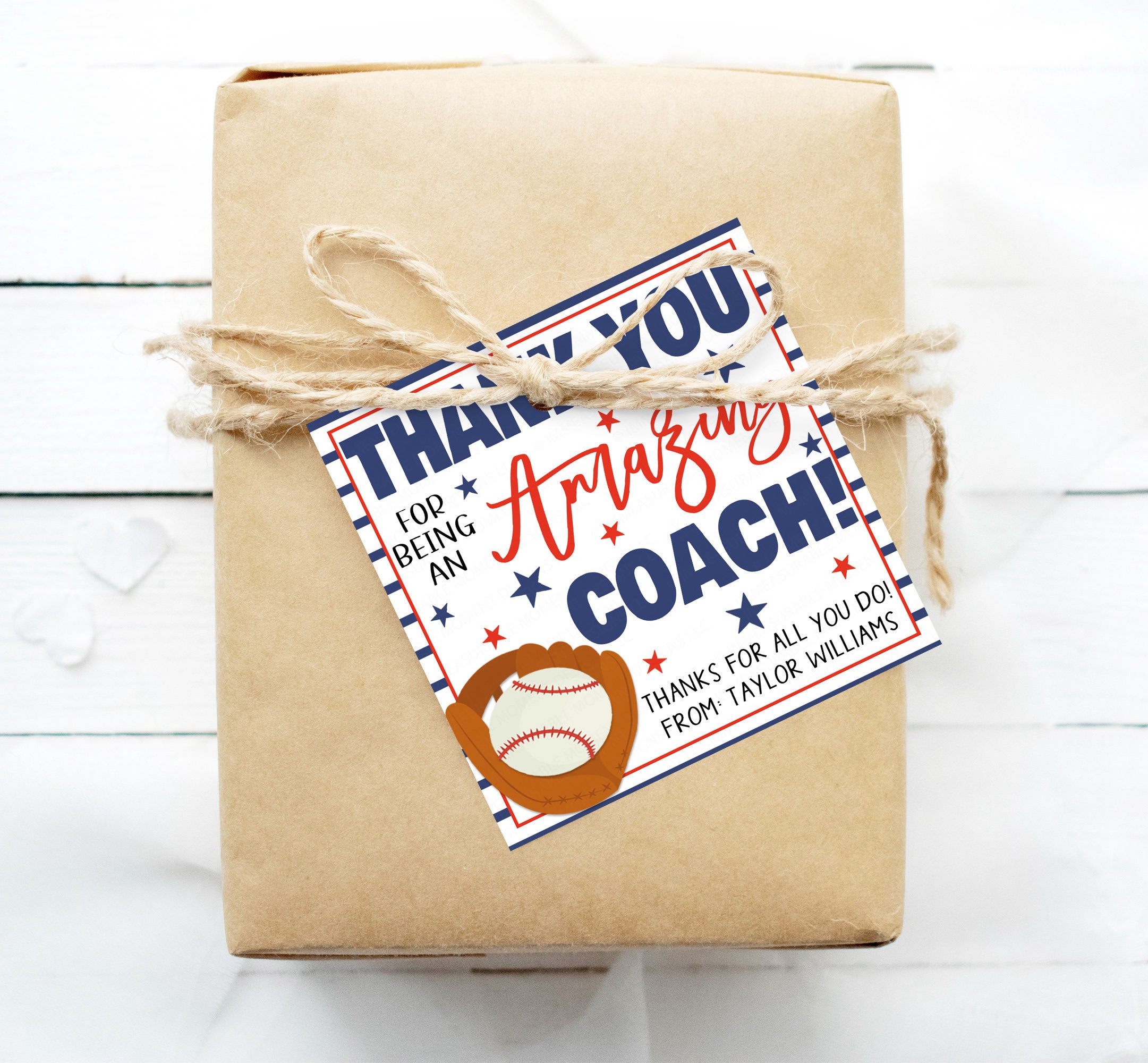 Baseball Coach Gift Tags Thank You for Being an Amazing - Etsy
