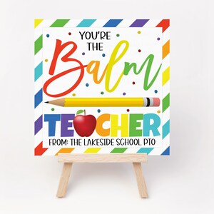 Teacher Appreciation Gift Tags, You're the Balm, Lip Balm Label ...
