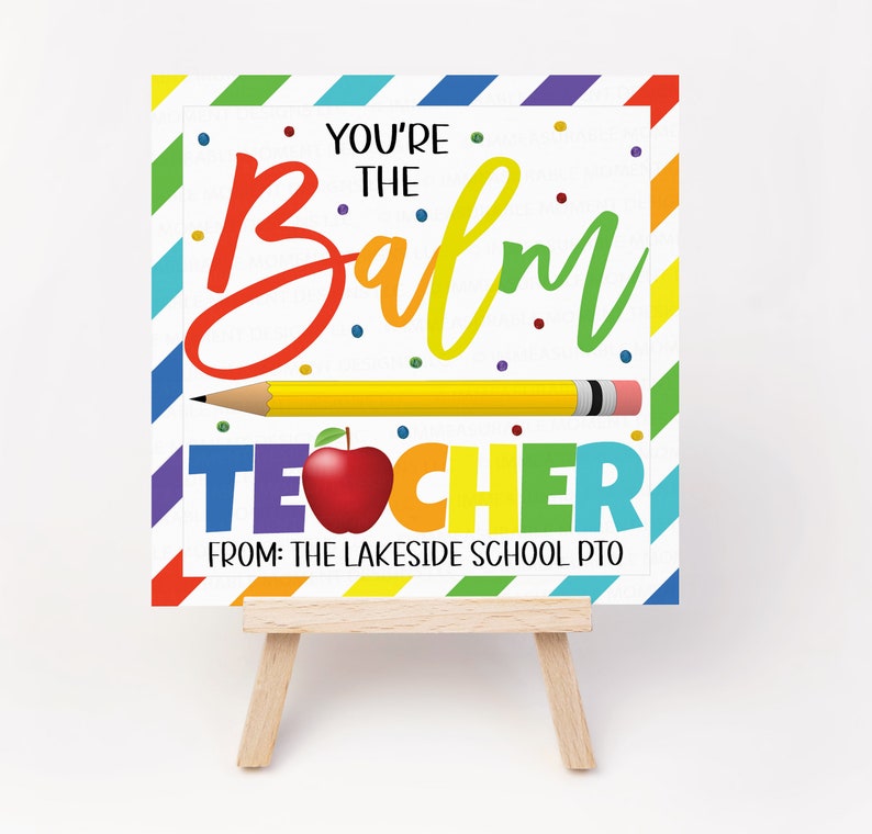 Teacher Appreciation Gift Tags You're the Balm Lip Balm - Etsy