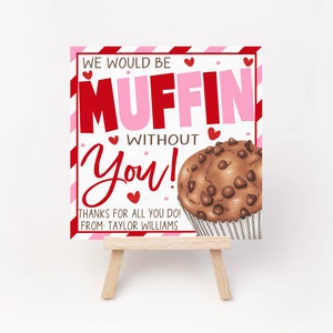 Valentine Muffin Appreciation Gift Tag, Editable Thank You Employee ...