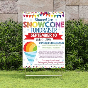 Editable Snowcone Flyer Invitation, Snow Cone PTO PTA School Church ...