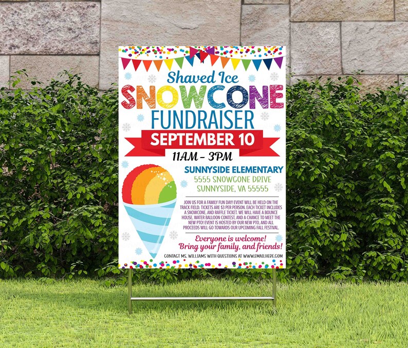 Editable Snowcone Flyer Invitation, Snow Cone PTO PTA School Church ...