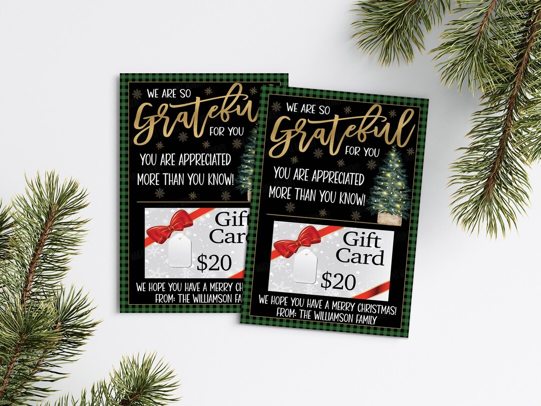 Holiday Appreciation Gift Card Holder, Editable Thank You Employee ...