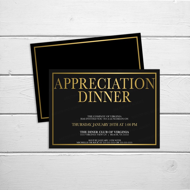Appreciation Dinner Invitation Staff Employee Office Business - Etsy
