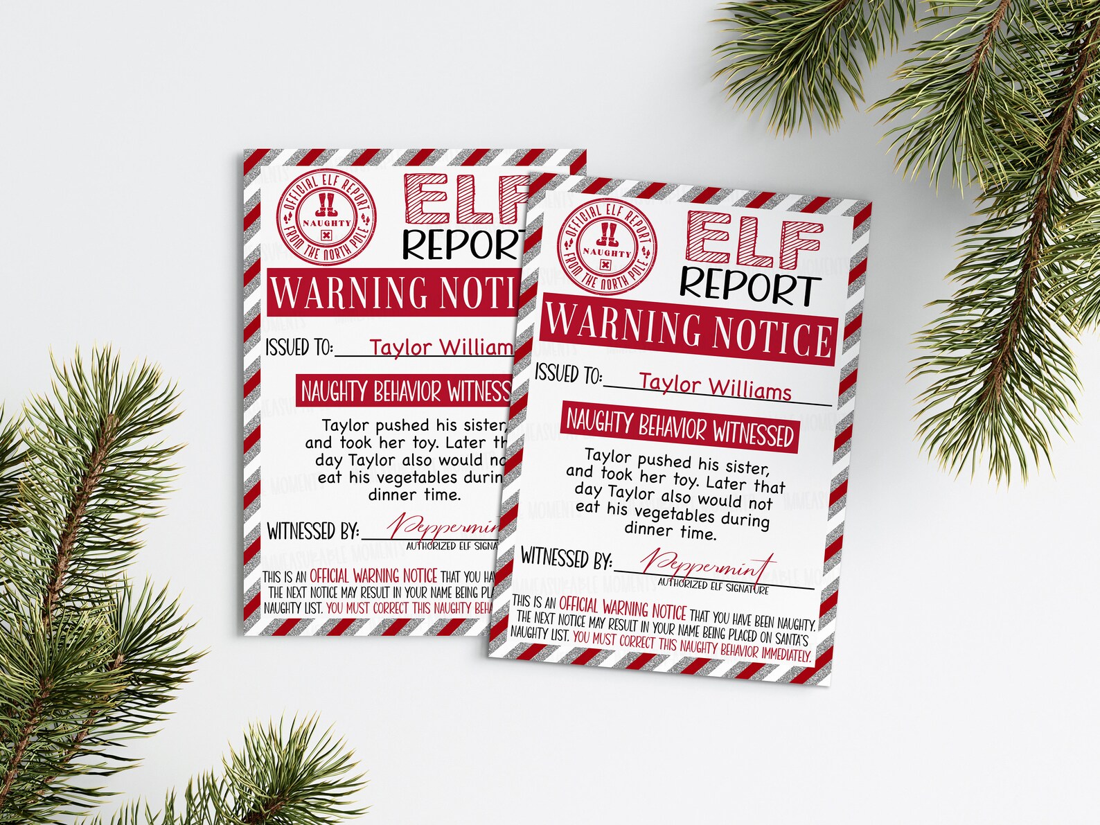 Elf Report, Elf Naughty Warning Letter, Editable Elf Letter, Naughty ...