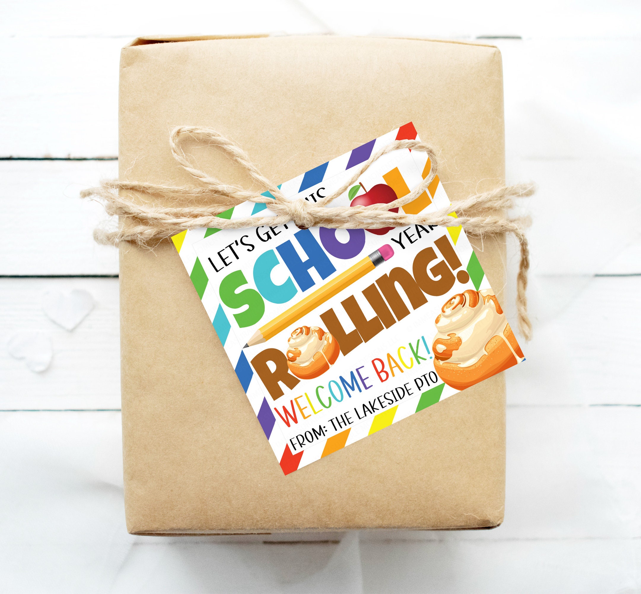 Back to School Cinnamon Roll Gift Tag, Get This School Year Rolling ...