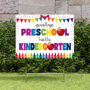 Last Day of Preschool Sign, Printable Pre-k School, Goodbye Preschool ...