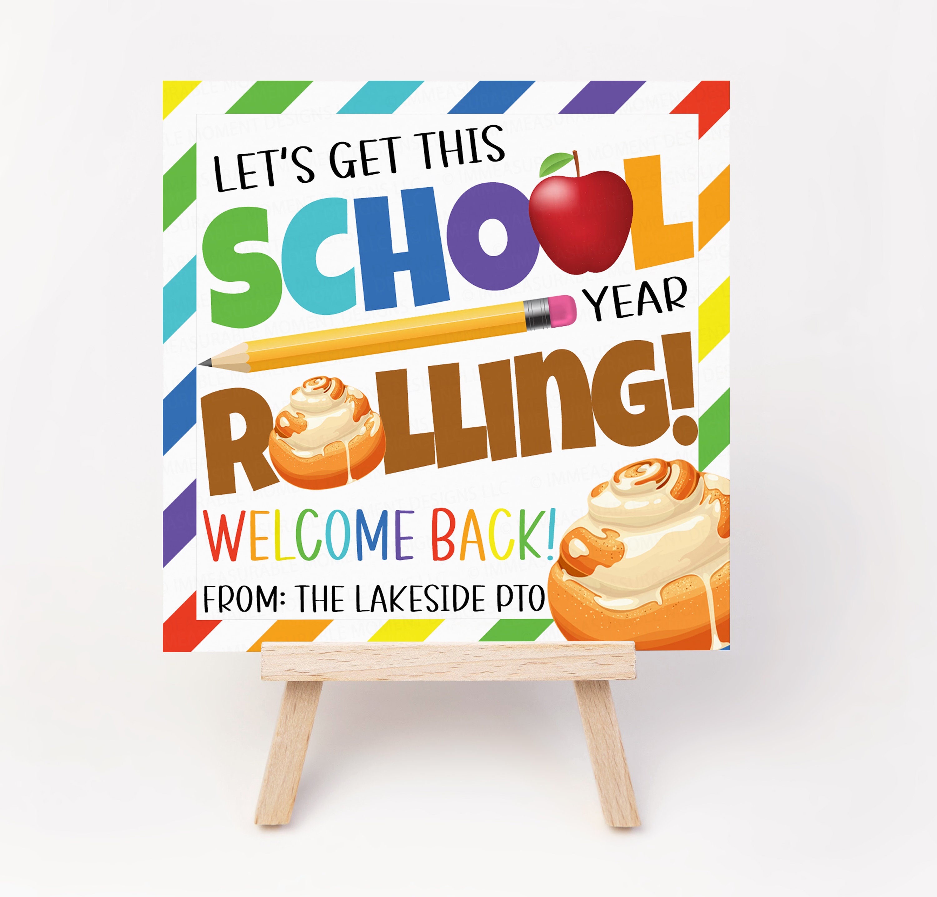 Back to School Cinnamon Roll Gift Tag, Get This School Year Rolling ...