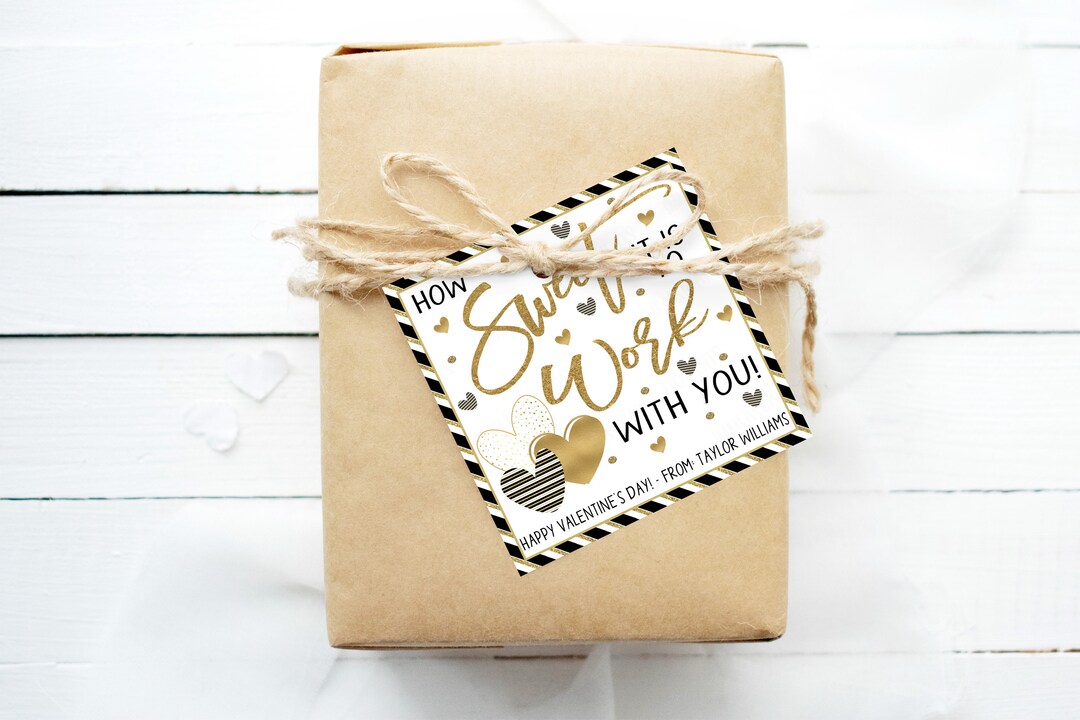 Valentine Coworker Appreciation Gift Tags, Editable Company Staff ...