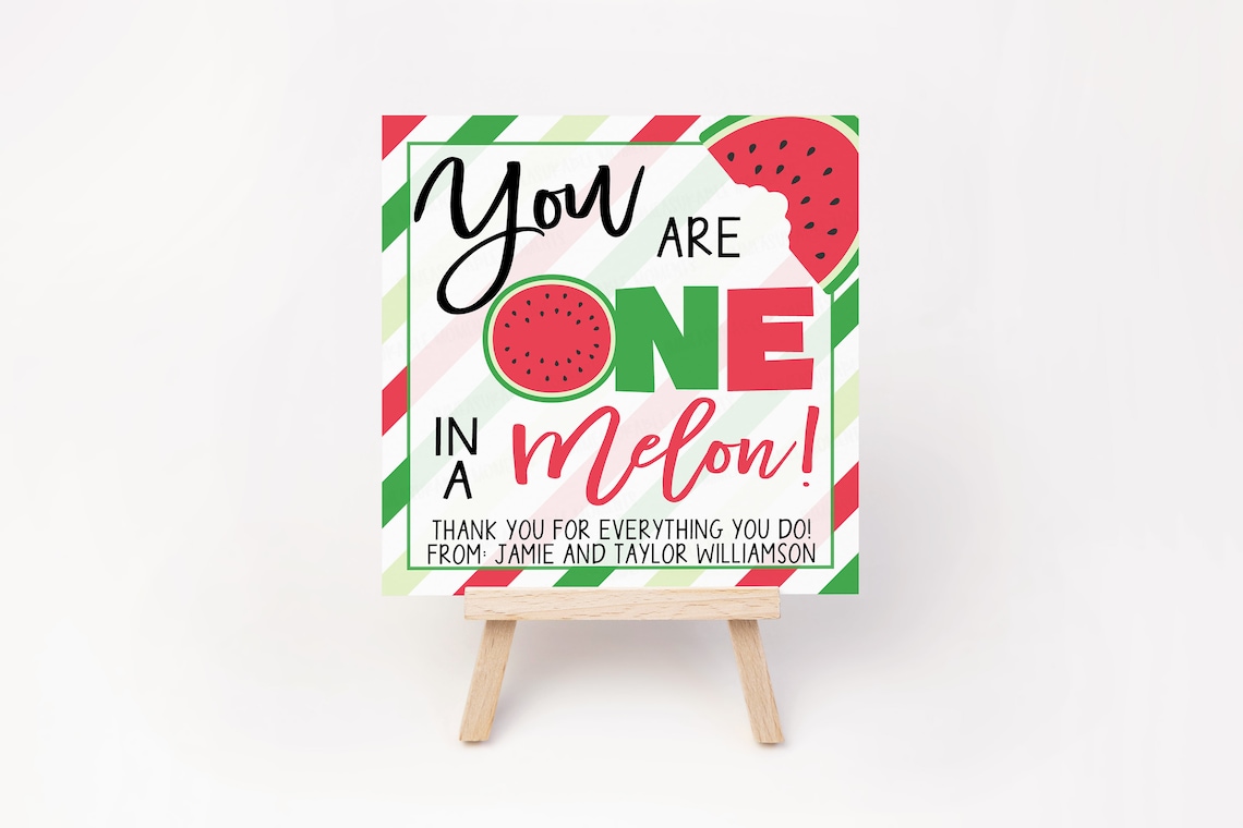 Watermelon Gift Tags You Are One in A Melon Appreciation - Etsy