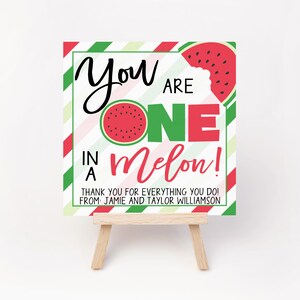 Watermelon Gift Tags, You Are One in A Melon, Appreciation Gift Tag ...