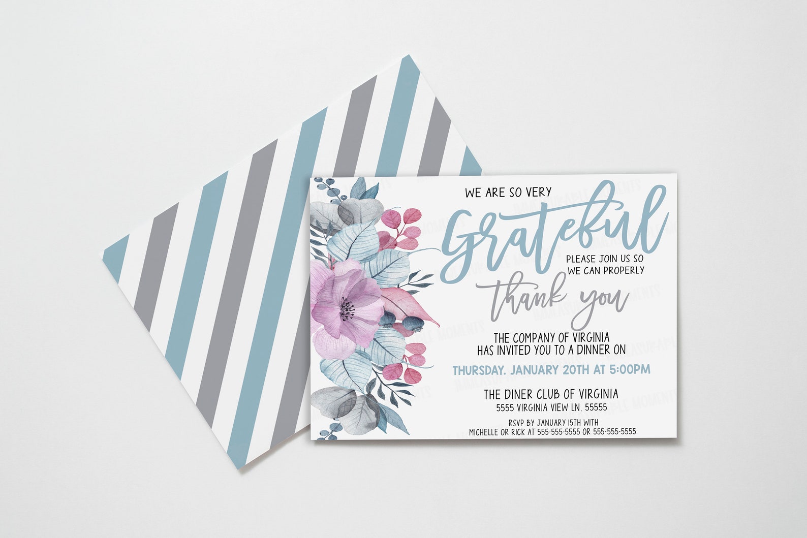 Appreciation Dinner Lunch Invitation Editable Grateful Staff | Etsy