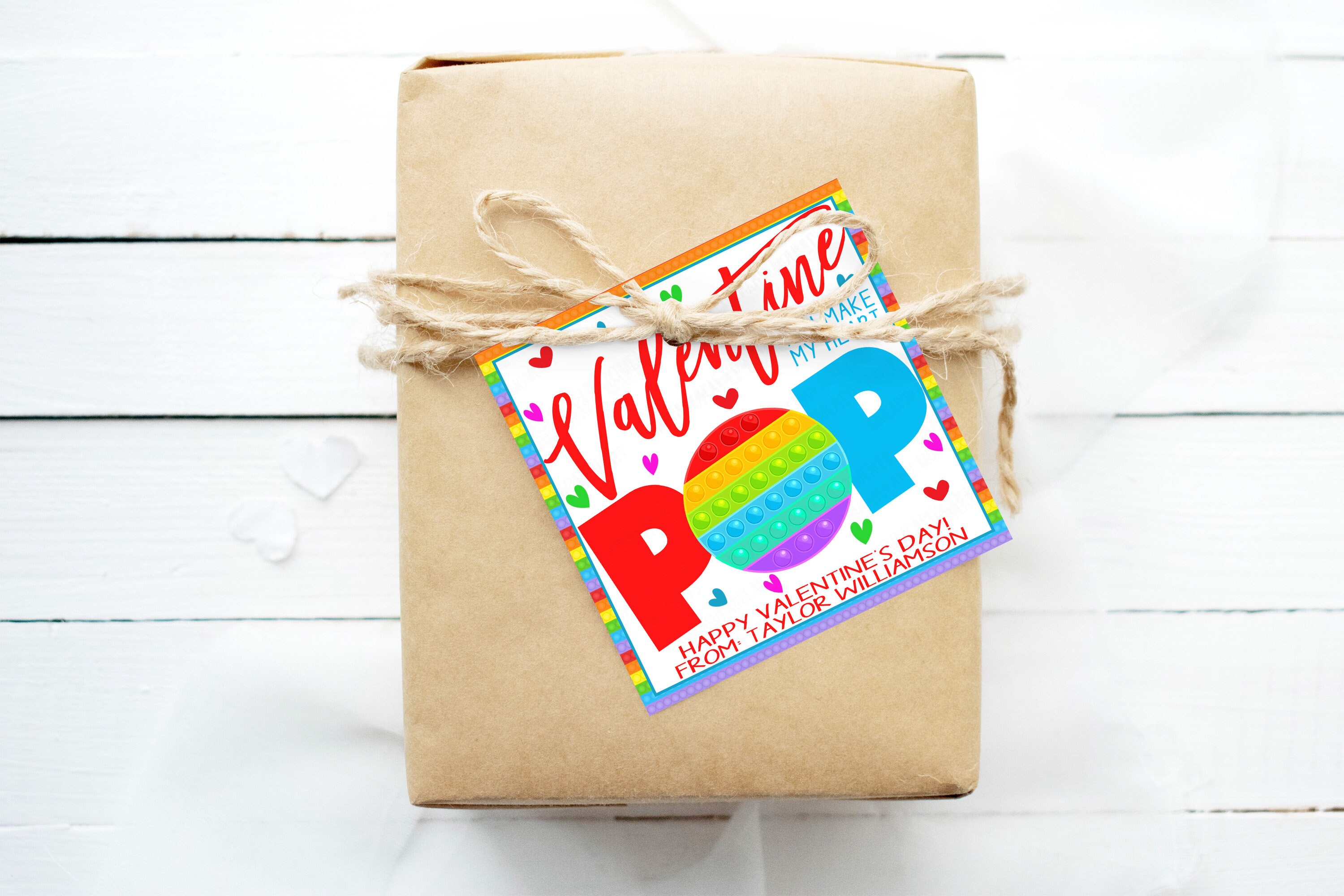 Valentine Pop Gift Tags Editable Pop Gift Tag Fidget Tag | Etsy