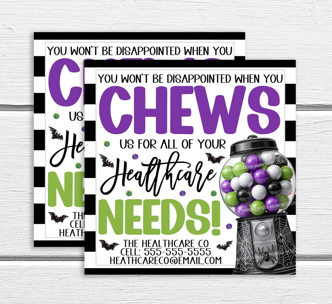 Halloween Bubble Gum Pop by Gift Tag, Referrals Marketing Gum Gift Tag ...