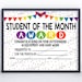 Student of the Month Award Certificate Colorful Dots - Etsy
