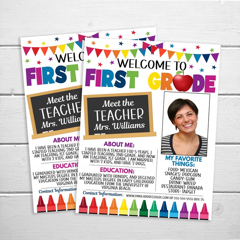 Meet the Teacher, Editable Welcome to First Grade Teacher Event ...