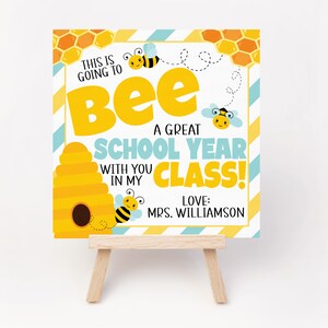 Bee Back to School Gift Tag, First Day, Going to Bee A Great School ...