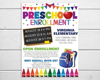 Printable Flyer Template for Preschool Daycare Enrollment - Etsy