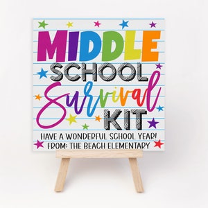 Middle School Survival Kit Gift Tag, Printable Editable Gift Bag ...