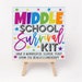Middle School Survival Kit Gift Tag, Printable Editable Gift Bag ...