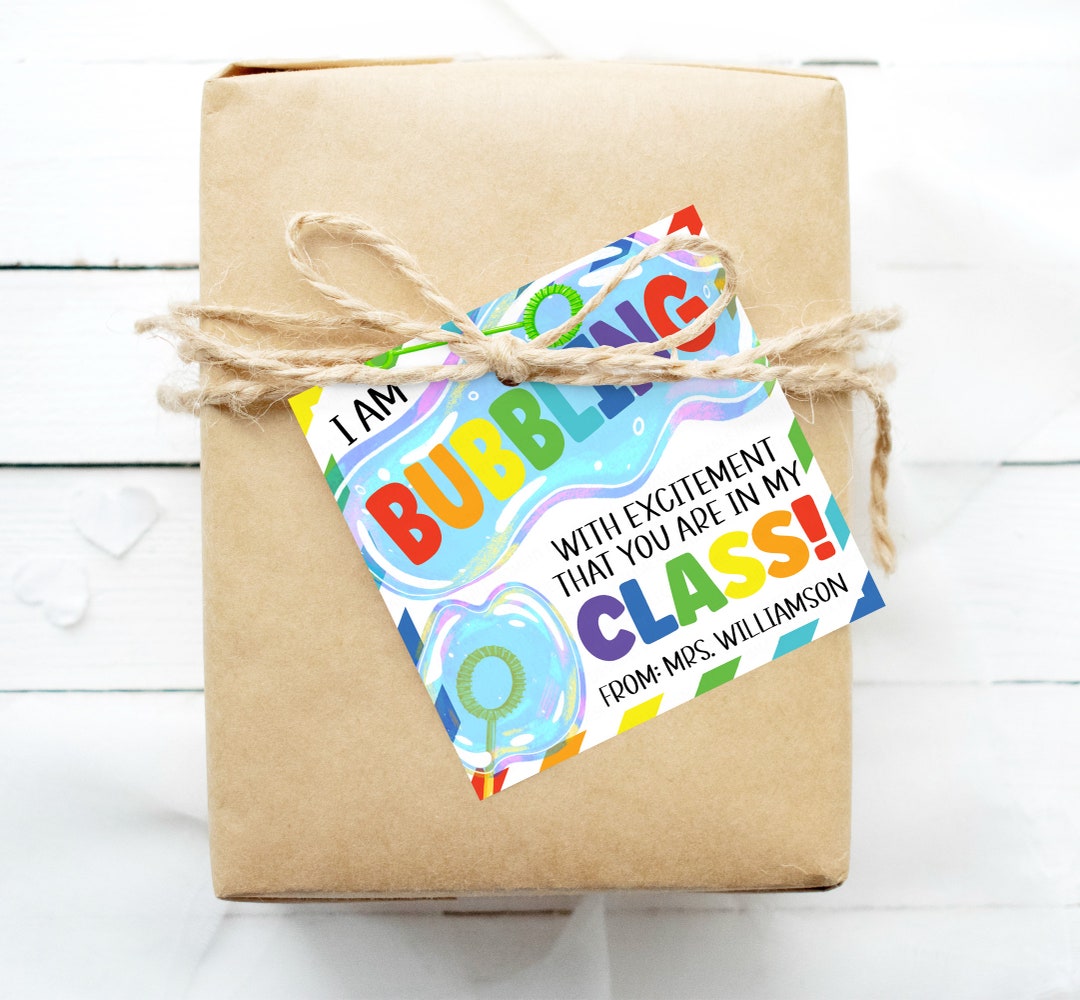 Back to School Bubbles Gift Tags, Bubbling With Excitement, Gift for ...